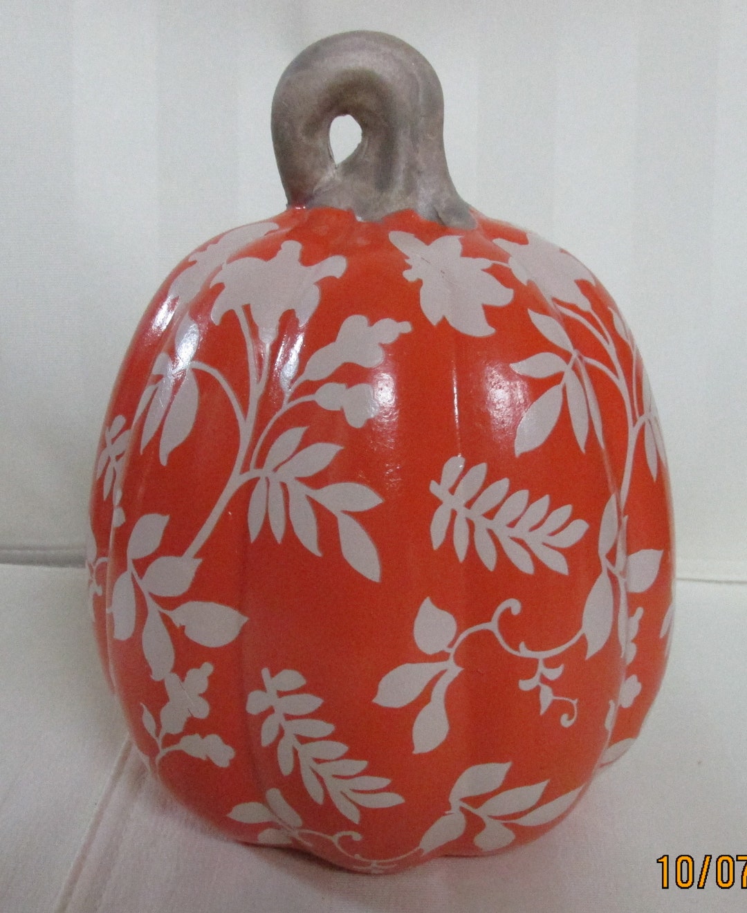 Ceramic Painted Pumpkin Fall Decor 7 Inches Tall Granny Core - Etsy