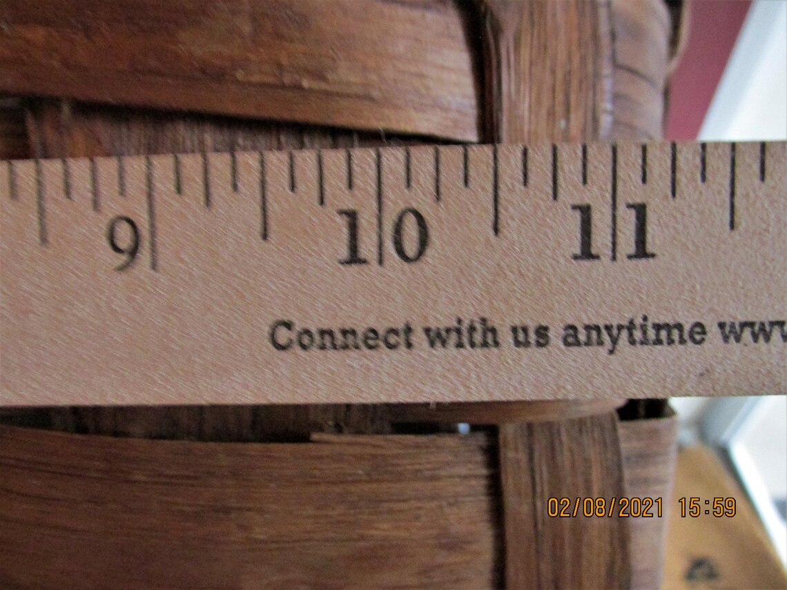 Vintage Woven Wide Splint Gathering Basket W/handle Table Top Decor or ...