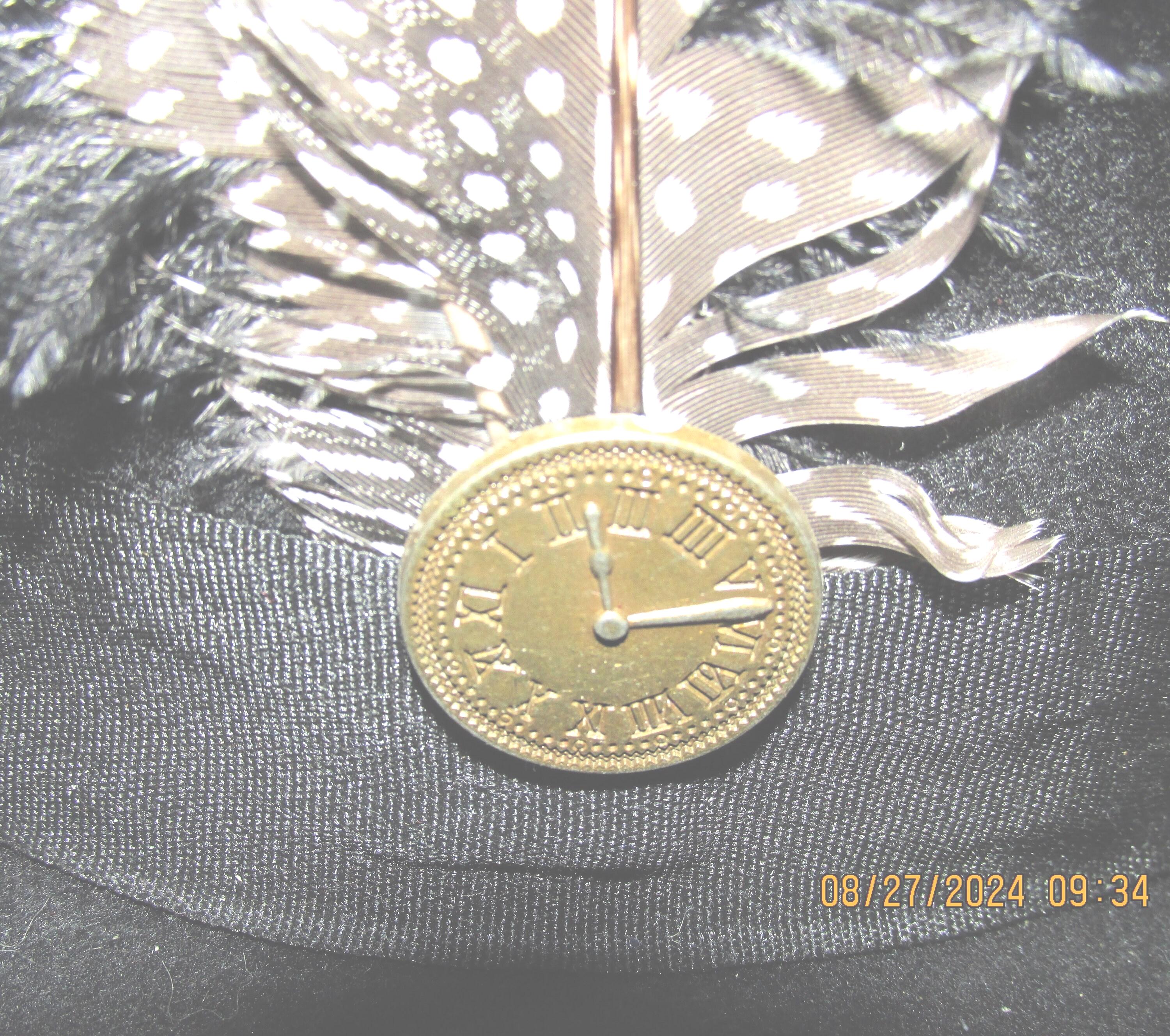 Steampunk Period Black Crow Hat With Gears and Feathers Halloween Hat ...