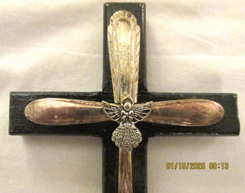 Wooden Silverware Cross 8 Inches High Wall Hanging - Etsy