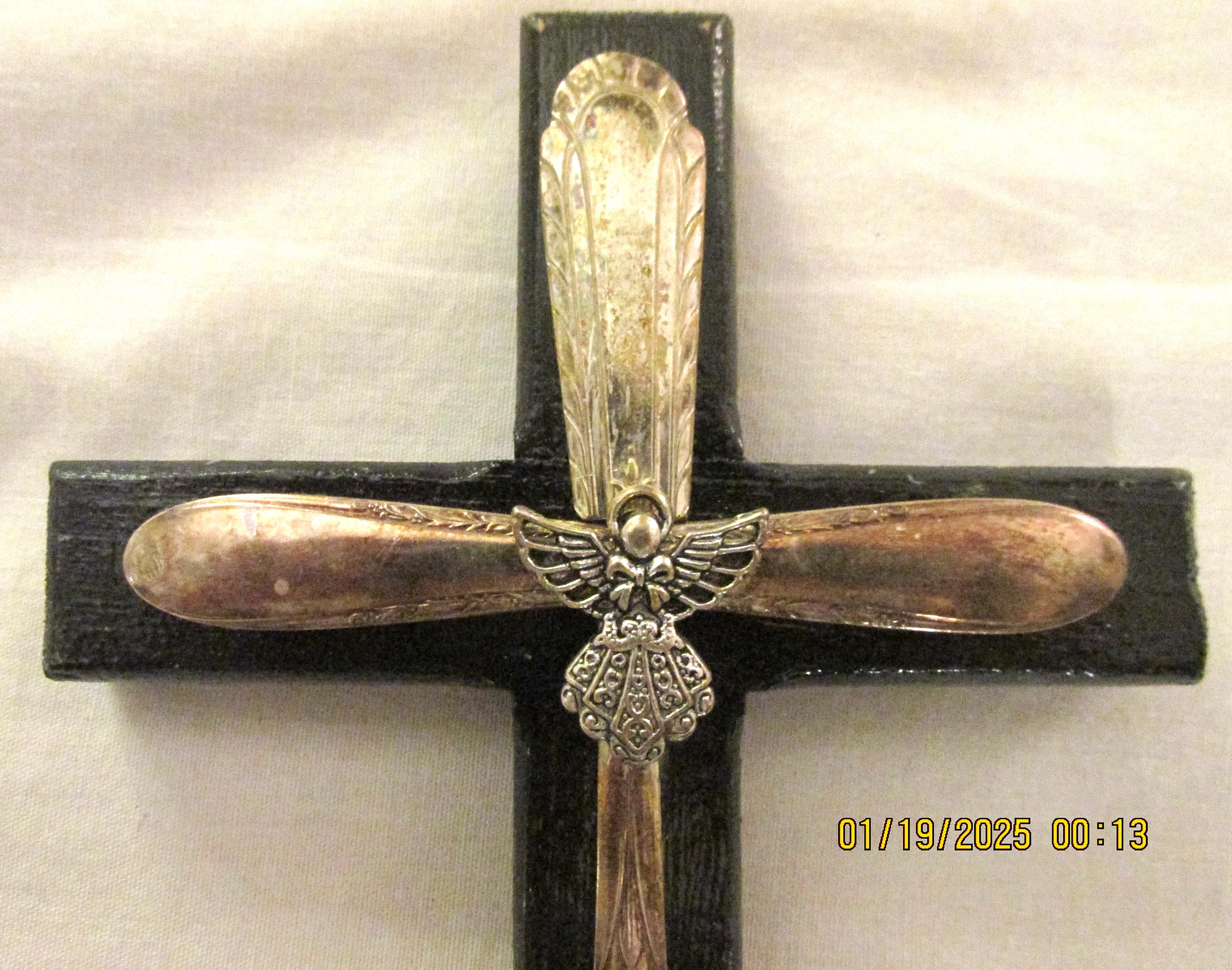 Wooden Silverware Cross 8 Inches High Wall Hanging - Etsy