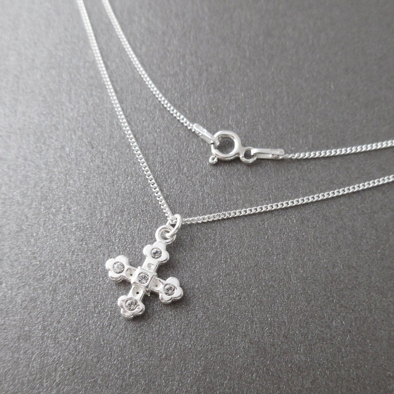 Collier pendentif croix grecque byzantine avec cristaux en argent 925 ...