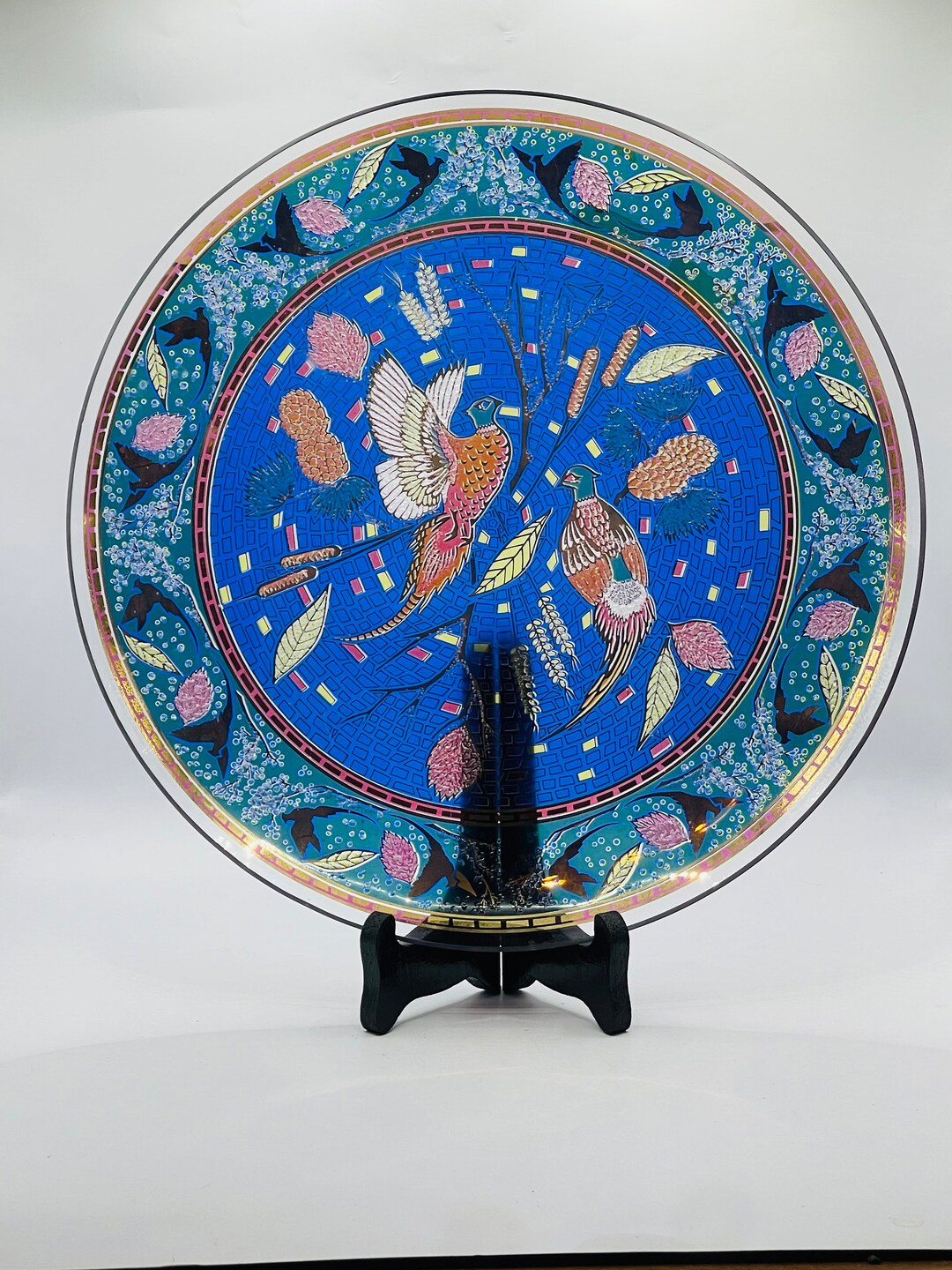Vintage Houze Art Glass Decorative Mosaic Plate - Etsy