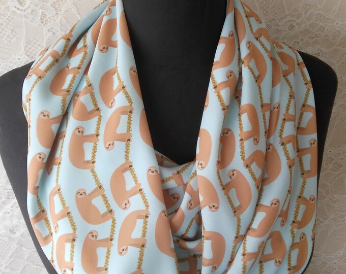 Sloth Gift Cute Sloth Scarf Sloths Infinity Scarf Sloth - Etsy