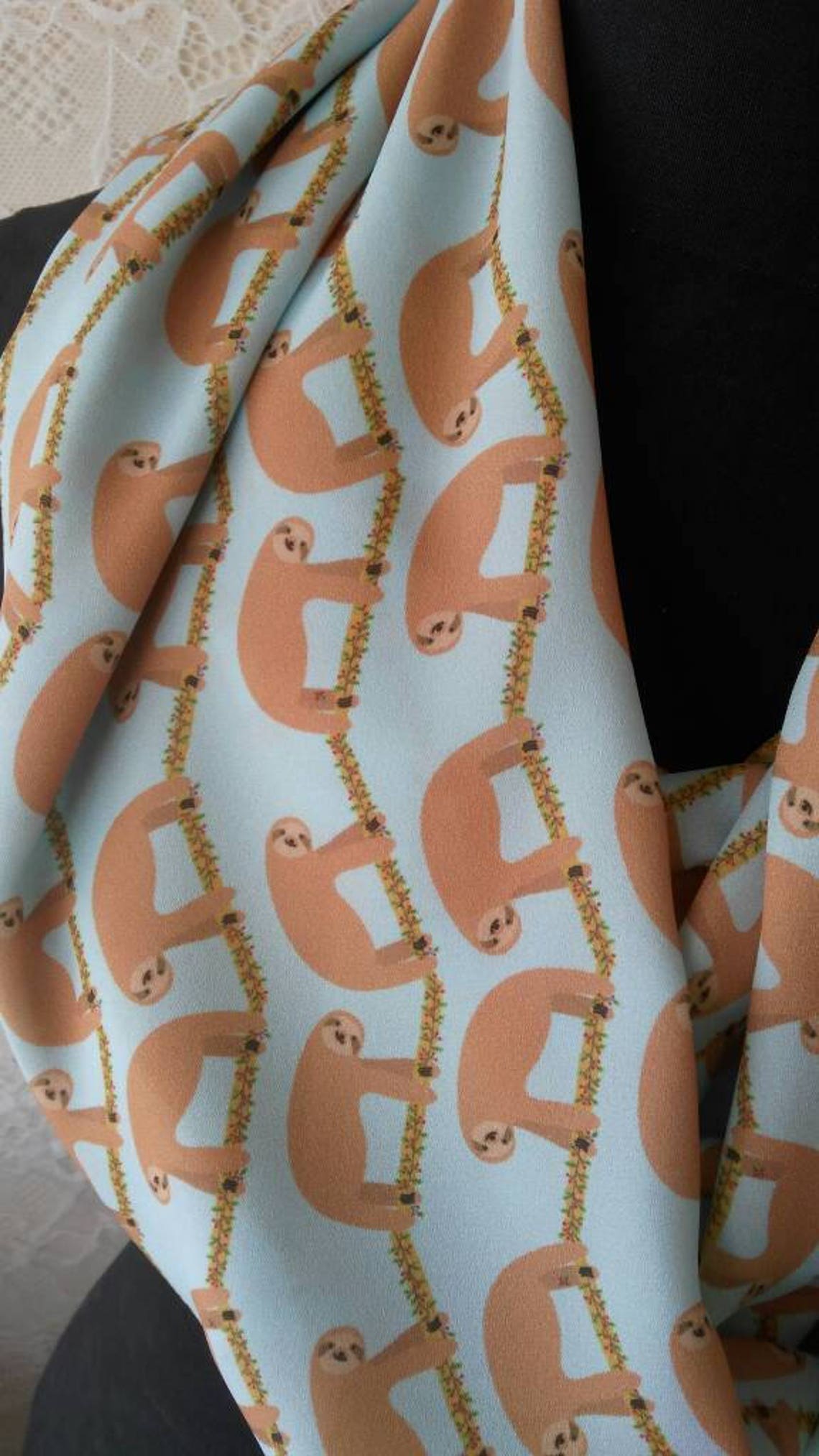 Sloth Gift Cute Sloth Scarf Sloths Infinity Scarf Sloth | Etsy