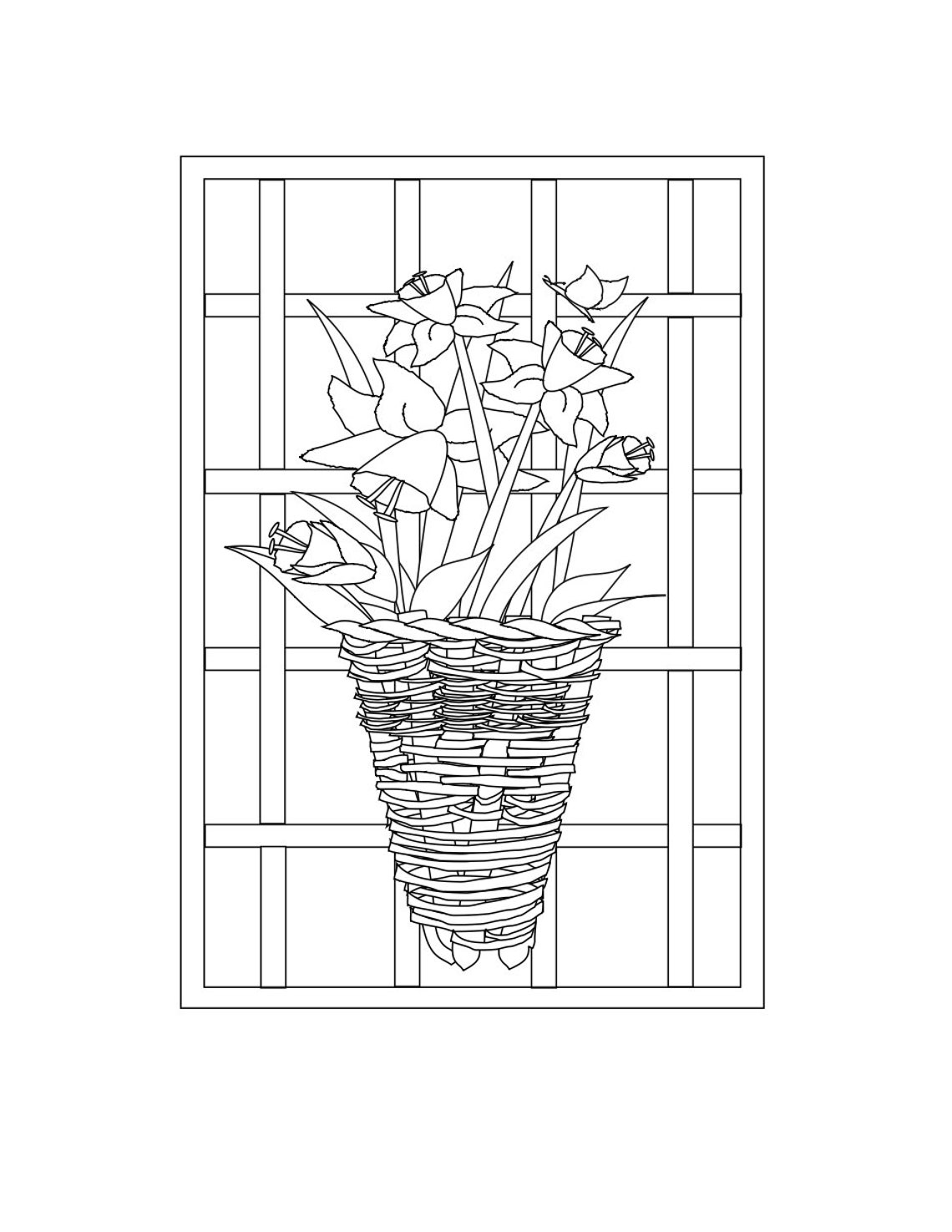 Coloring Book Pages of Baskets - Etsy