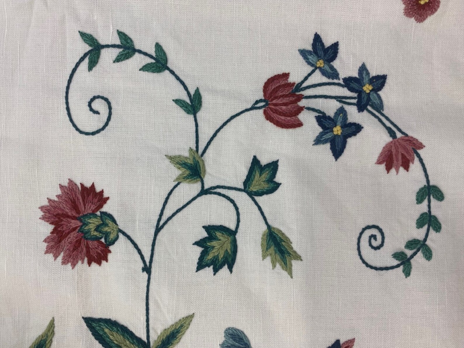 Chelsea Textiles "carnation and Cornflower Vine" Fabric Remnants - Etsy