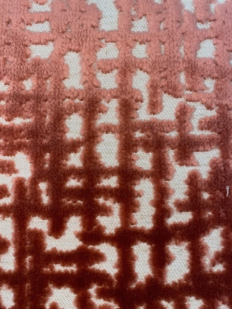 Coral Pink Velvet Fabric Remnant With a Crisscross/plaid - Etsy