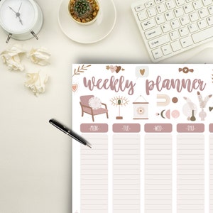 Printable Daily & Weekly Planner Day Week Planner Printable - Etsy
