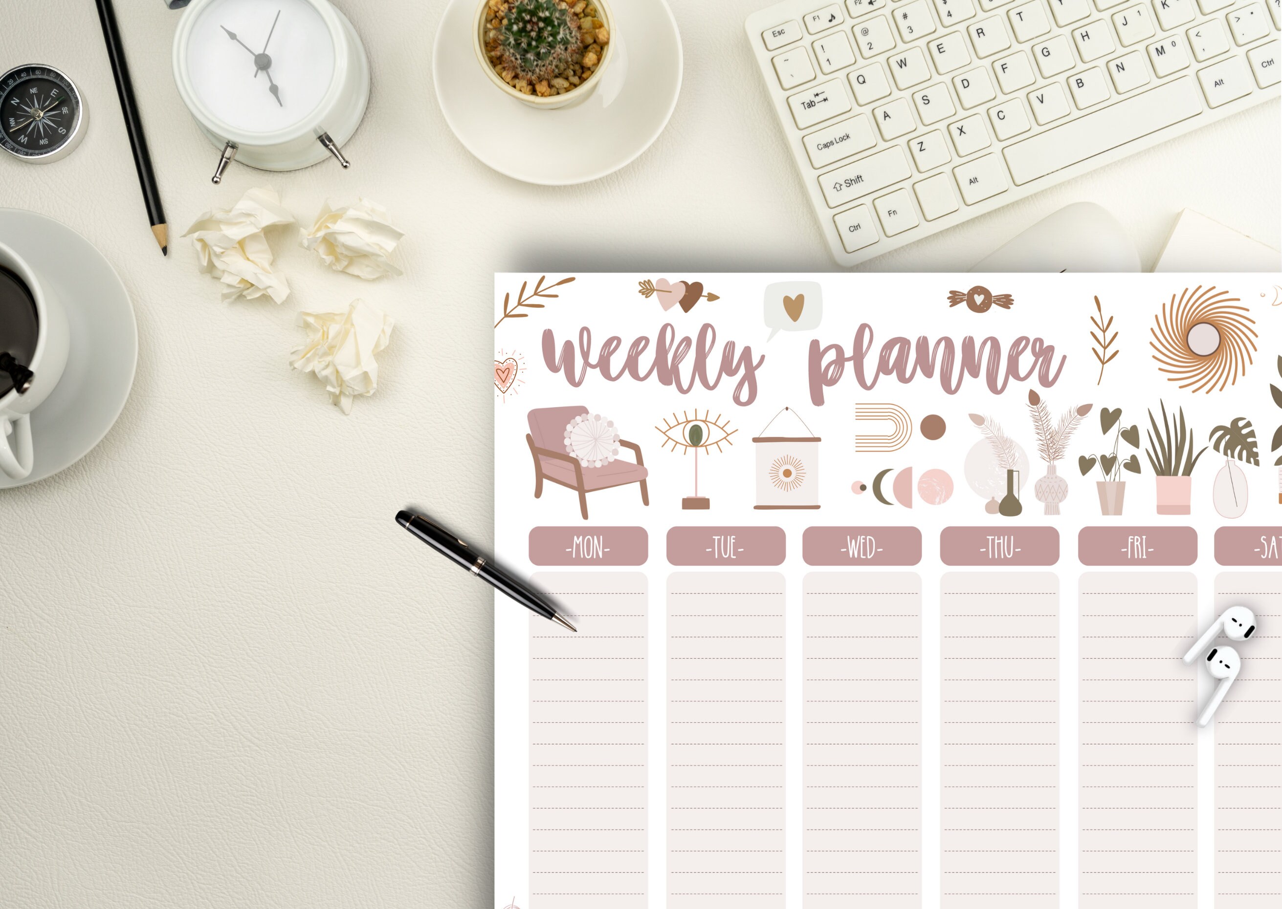 Printable Daily & Weekly Planner Day Week Planner Printable - Etsy