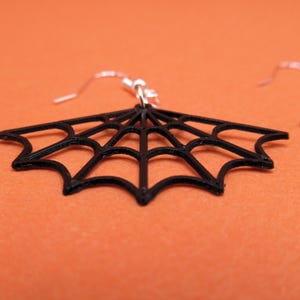 Black Spider Web Earrings, Cobweb Earrings, 3d-printed Sterling Silver ...