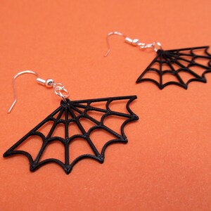 Black Spider Web Earrings, Cobweb Earrings, 3d-printed Sterling Silver ...