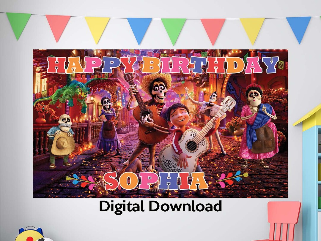 Coco Digital Birthday Banner, Coco Birthday Banner, Custom Moana ...