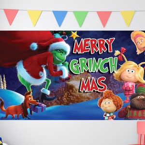 Grinchmas Banner, Grinch Urlaub Banner, Benutzerdefinierte Grinch ...