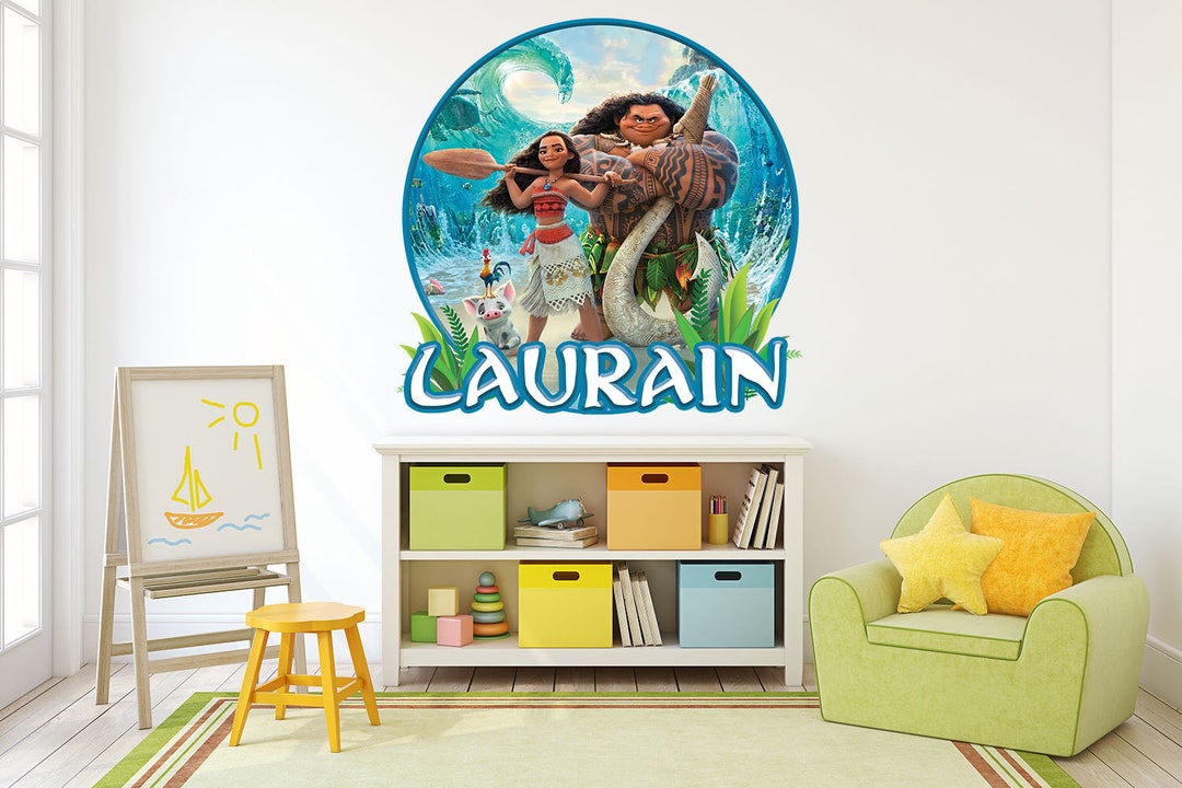 Moana Wall Decal, Moana Art Decor, Moana Decal, Maui Decal, Moana Mural ...