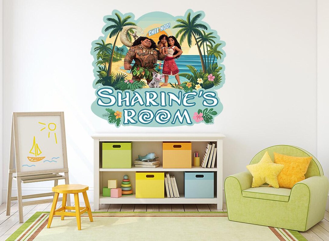 Moana Wall Decal, Moana Art Decor, Moana Decal, Maui Decal, Moana Mural ...