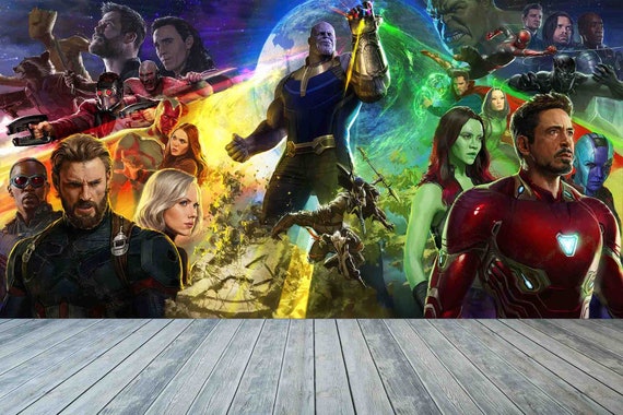 Avengers Decal Avengers Decor Fathead Mural Avengers | Etsy