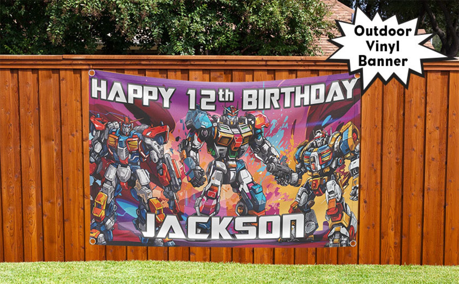 Robots Birthday Banner, Robots Birthday, Kids Birthday Banner, Robots ...