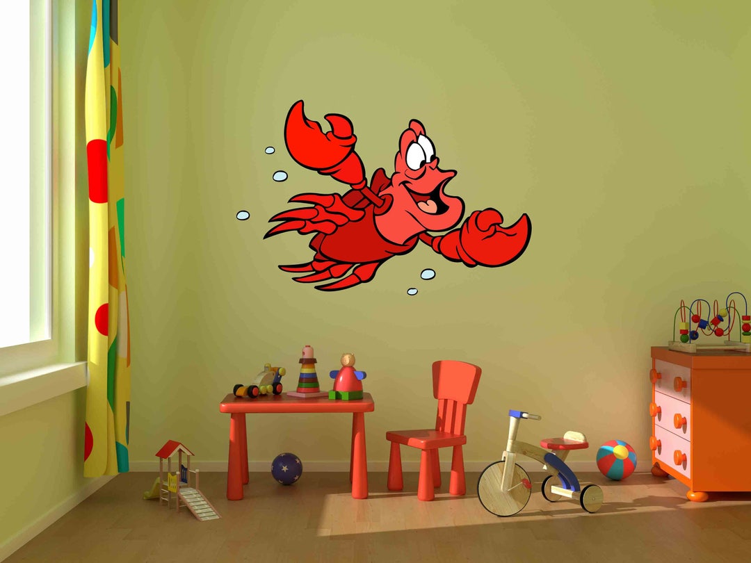 Disney Decals,sebastian Decal, Little Mermaid Art,removable Decals ...