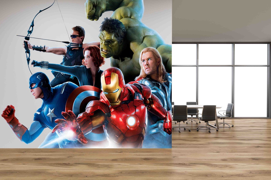Avengers Decal Avengers Decor Fathead Mural Avengers - Etsy