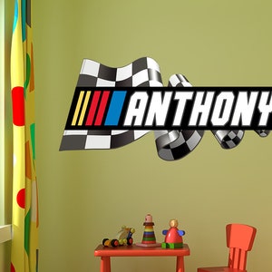 Nascar Inspired Decal, Nascar Wall Design, Car Wall Mural, Personalized ...