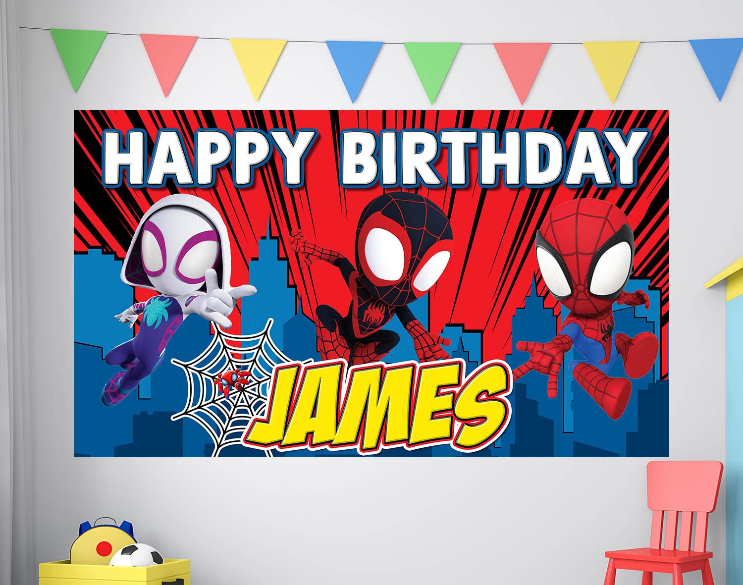 Spiderman Happy Birthday Banner