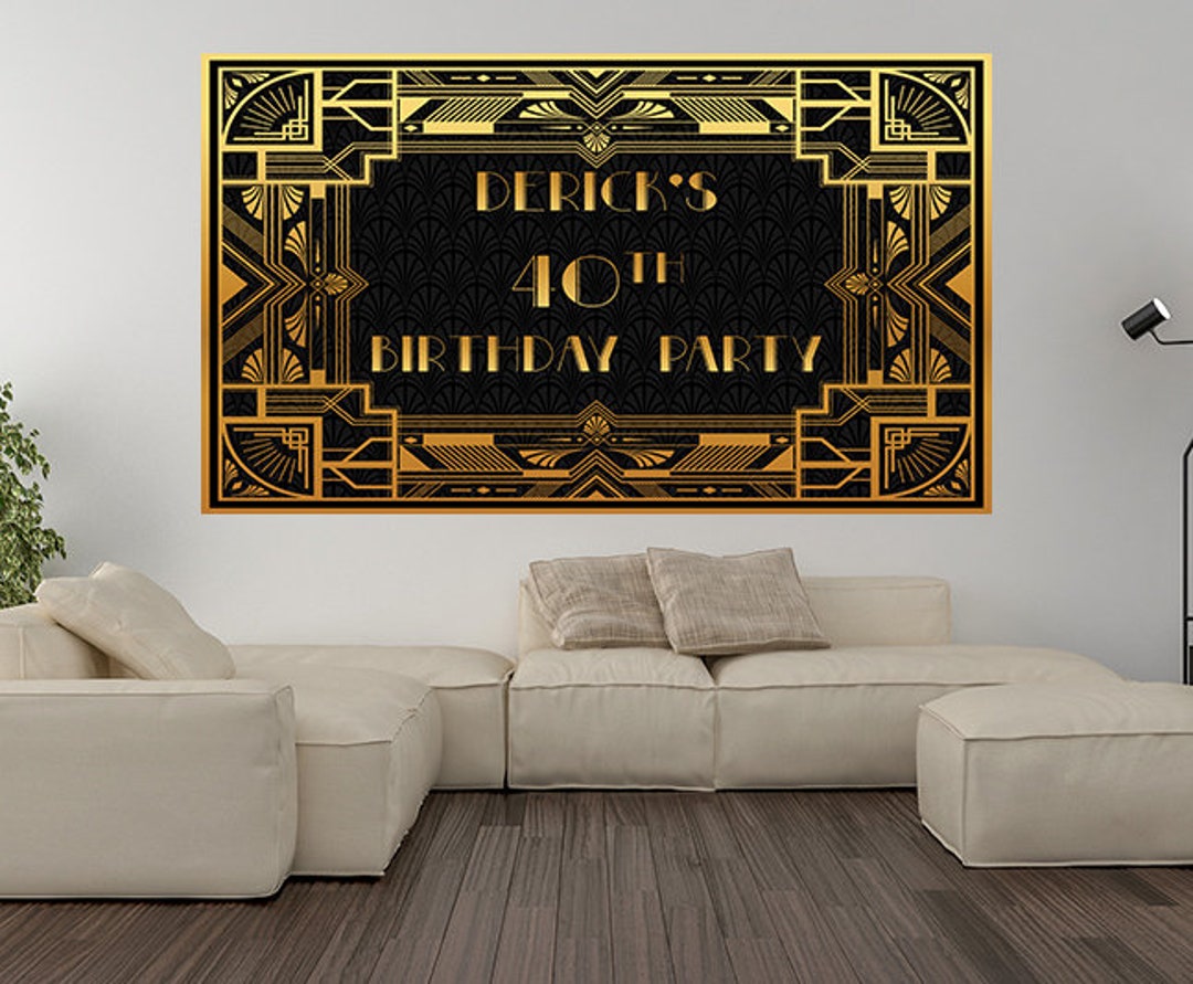 The Great Gatsby Birthday, Gatsby Anniversary Banner, Gatsby Backdrop ...