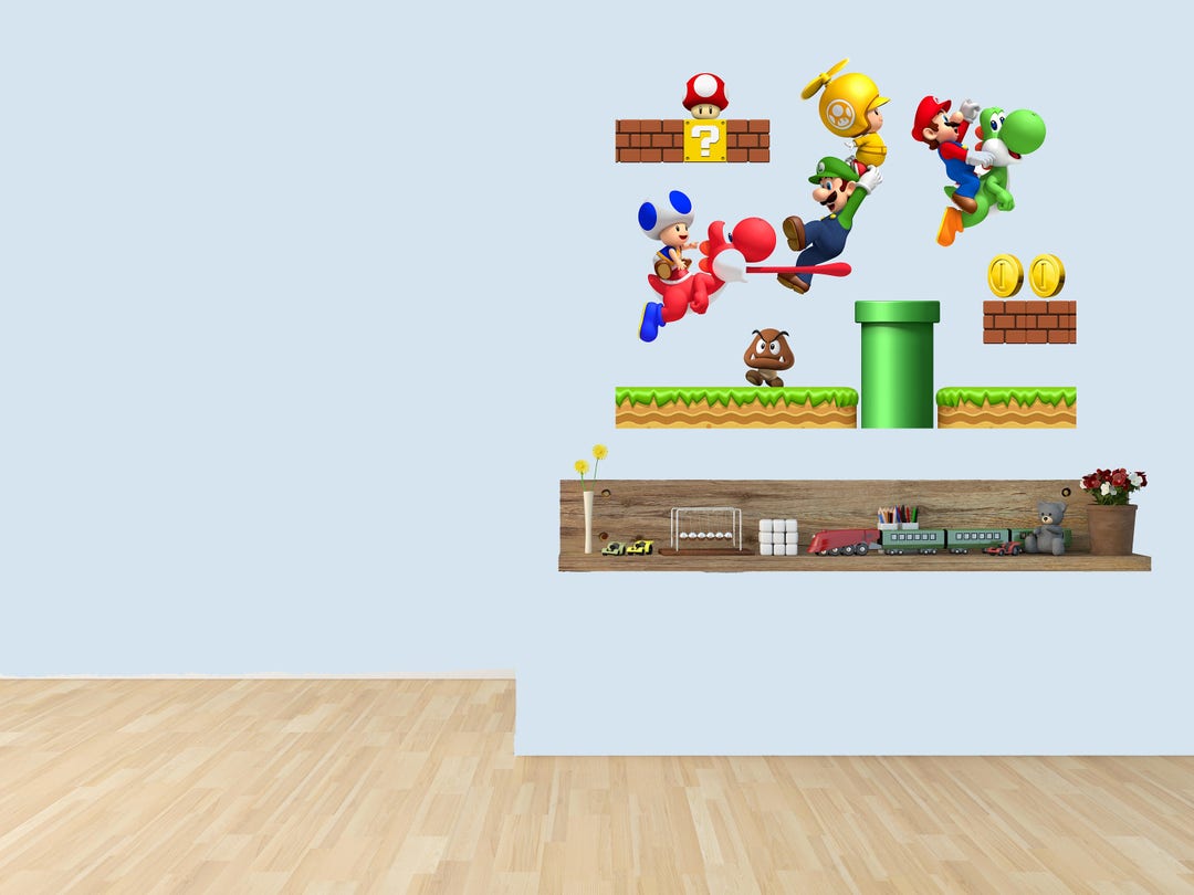 Super Mario Decals, Mario Decals, Game Room, Vintage Nintendo Decals ...
