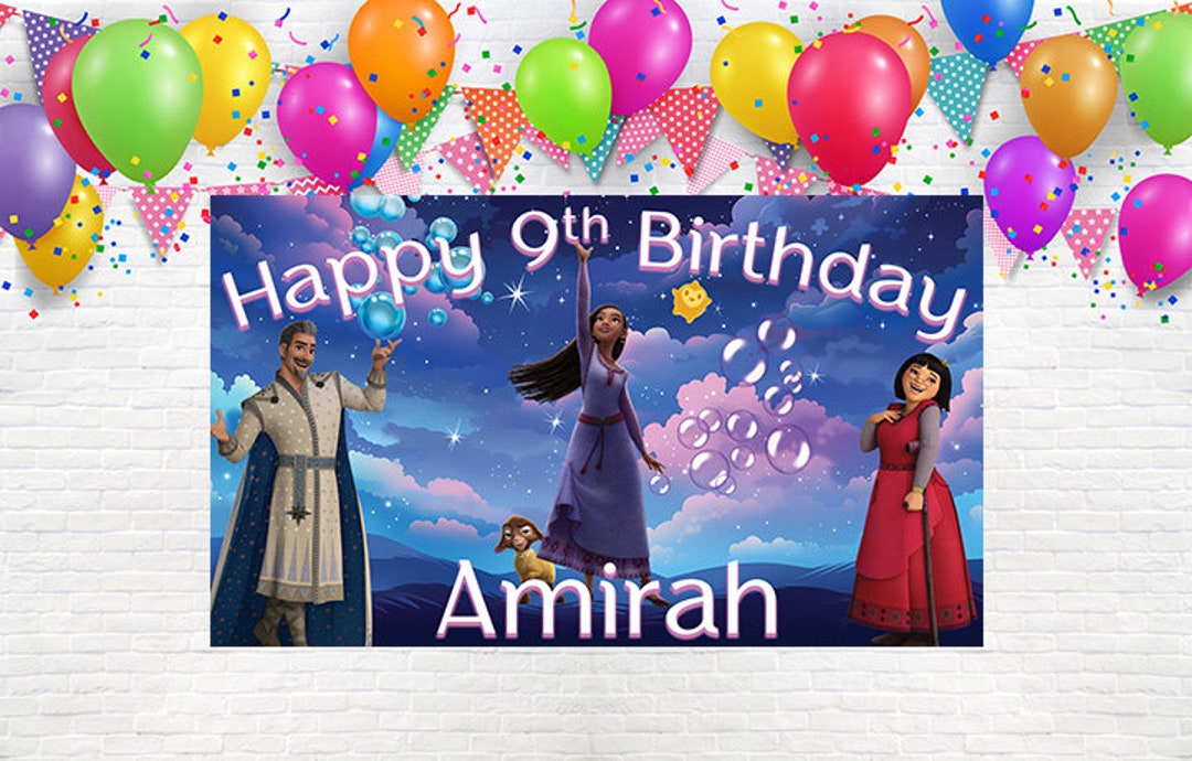 Wish Birthday, Wish Birthday Banner, Custom Wish Backdrop, Kids ...