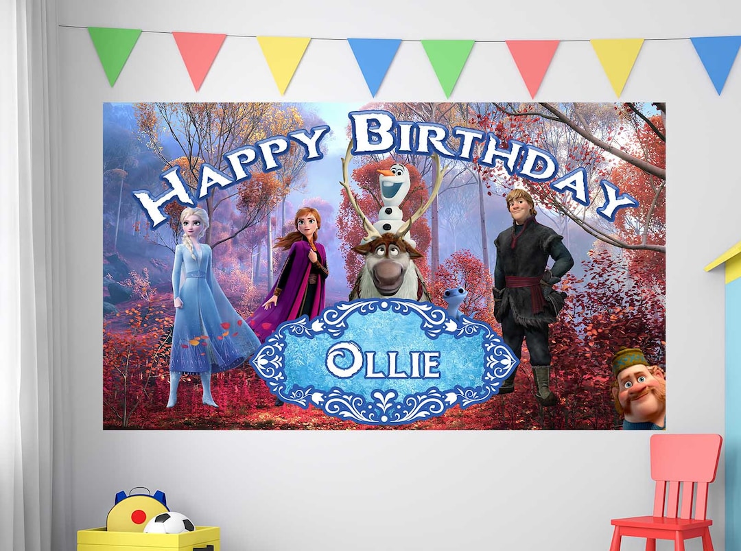Frozen Birthday, Frozen Birthday Banner, Custom Frozen Backdrop, Kids ...