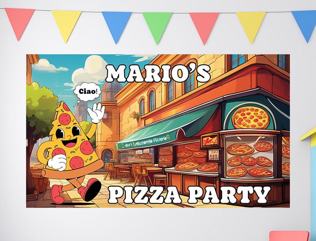 Pizza Birthday, Pizza Party Birthday Banner, Custom Pizza Party ...