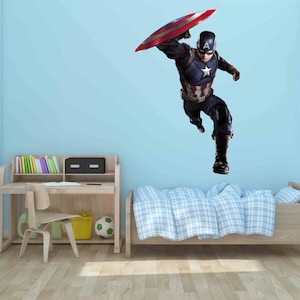 Captain America Decal, Avengers Decor, Avengers Decal, Marvel Decal ...