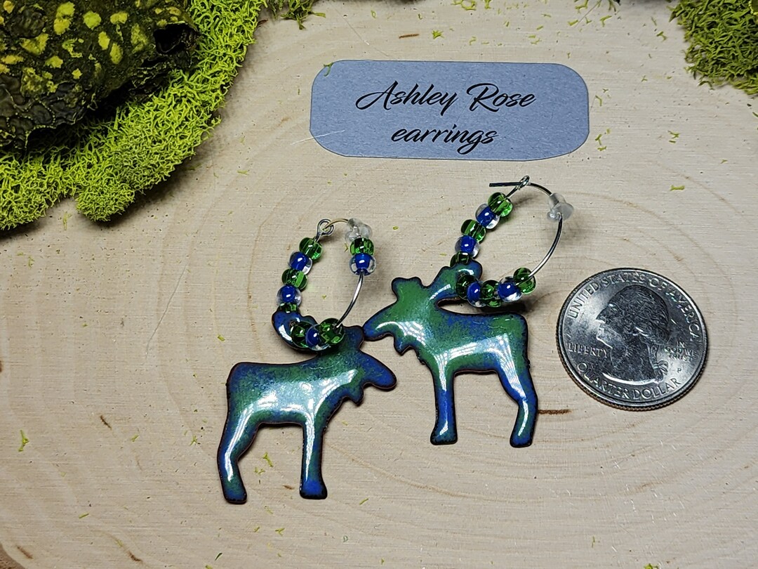Moose With Blue and Green and Beads - Etsy