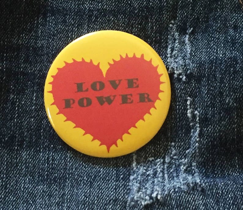 Love Power Button, Red Heart, 2.25 Pinback - Etsy