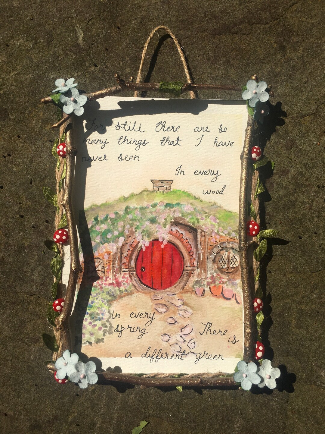 Hobbit Hole Wall Hanging, Fantasy Art, Tolkien Wall Art, Lord of the ...