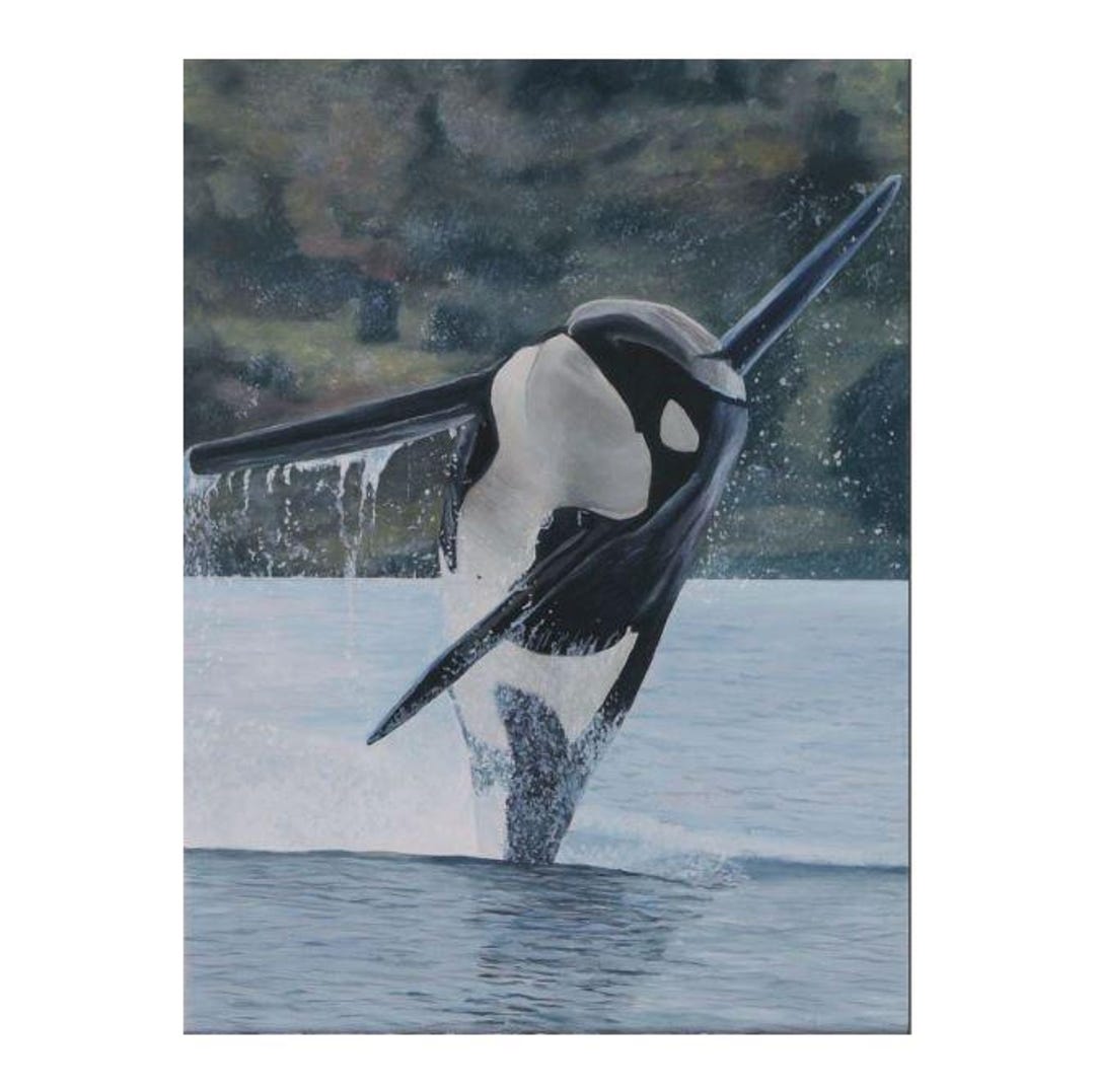 Orca Whale Oil Painting Art Realism Size: 8x6. Killer Whale Original ...