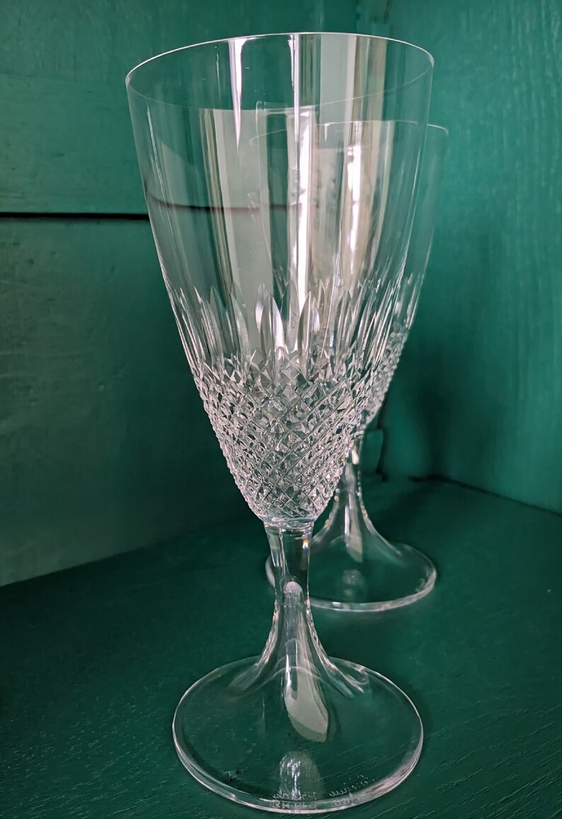 Antique LALIQUE Crystal Stemware Clear Cut Wine Glasses Chinon Design ...