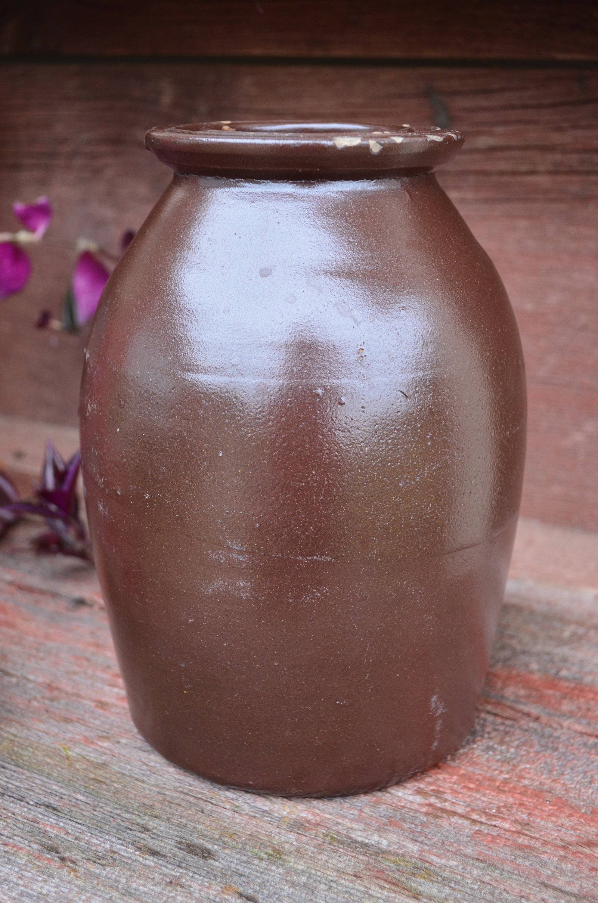 Brown Primitive Jug Vintage Porch Decor - Etsy