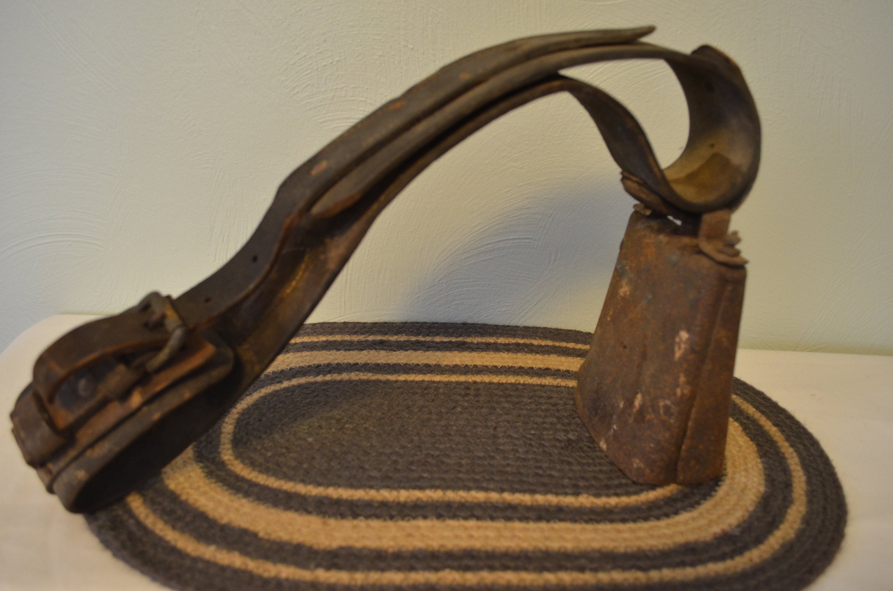 Cow Bell On Leather Strap Large Cow Bell Football Gameday Bell Rustic ...