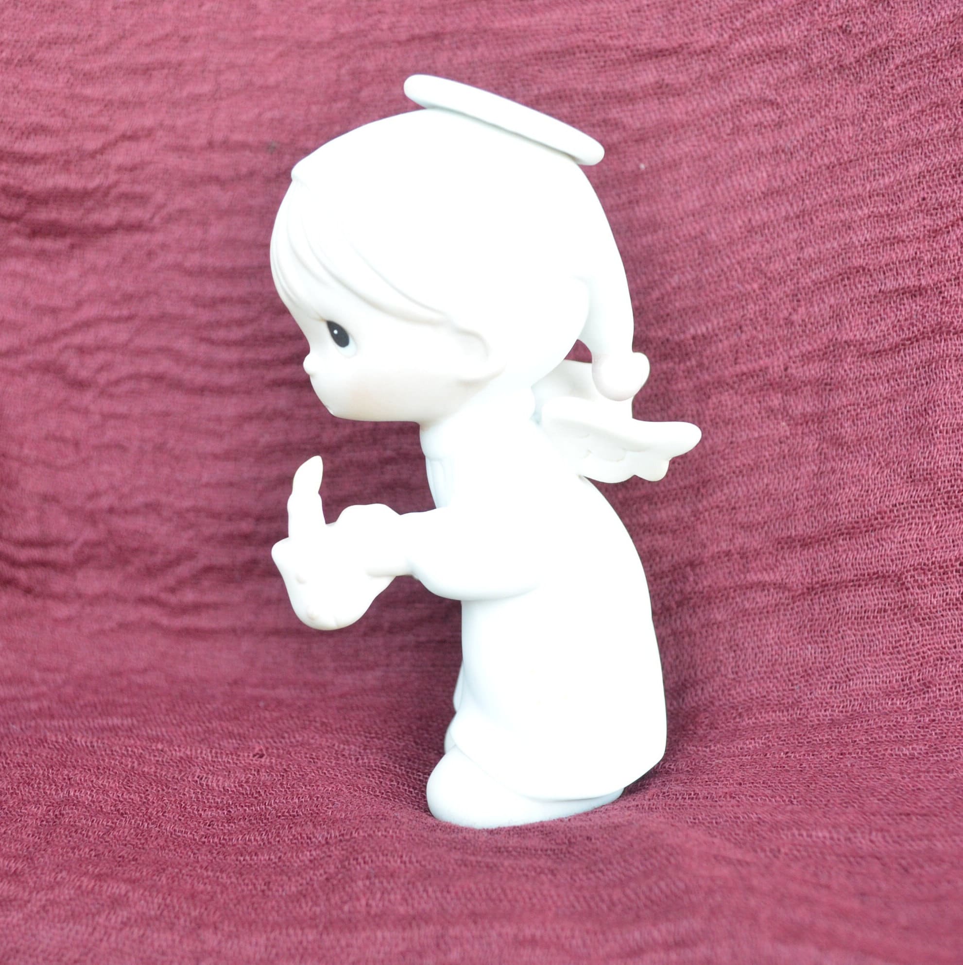 Vintage Precious Moments Boy Angel Figurine With Candle Light - Enesco ...