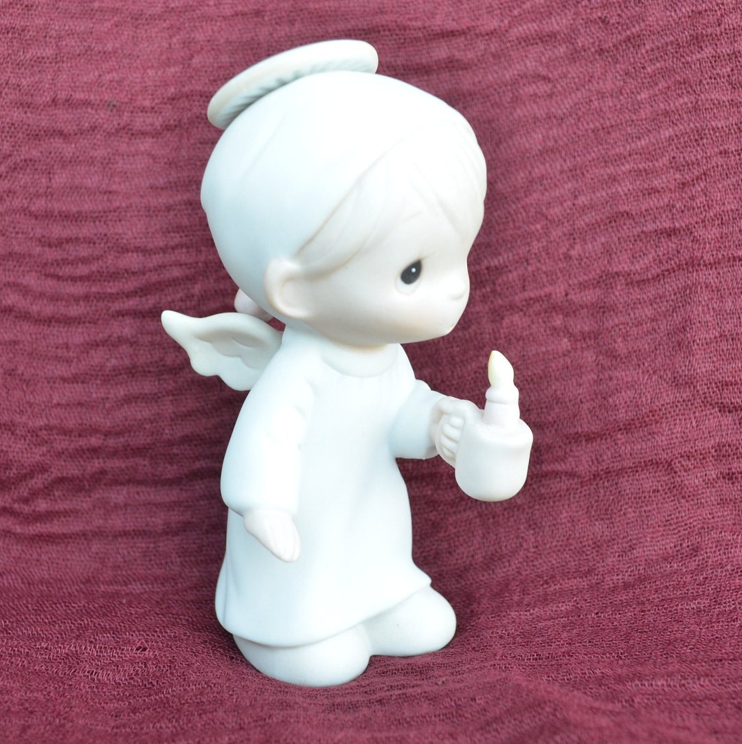 Vintage Precious Moments Boy Angel Figurine With Candle Light - Enesco ...