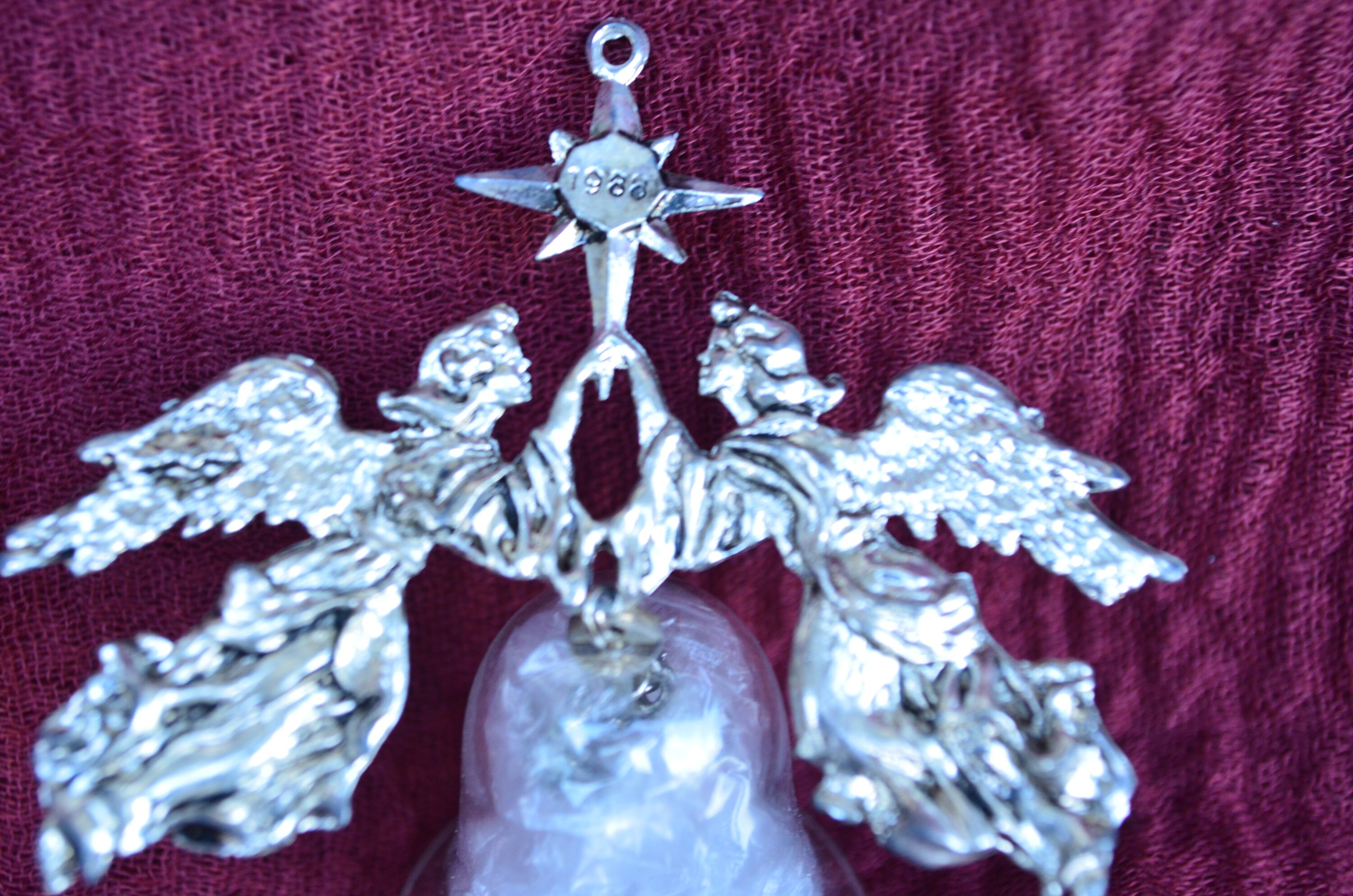 Hallmark Silver Plated "angel Bell" Ornament 1988 Heirloom Lead Crystal ...
