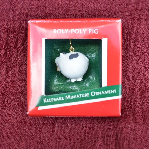 Roly Poly Pig Hallmark Miniature Christmas Tree Ornament - Etsy