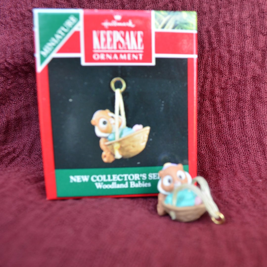 Vintage Hallmark Miniature Ornament "woodland Babies" Dated 1991 ...