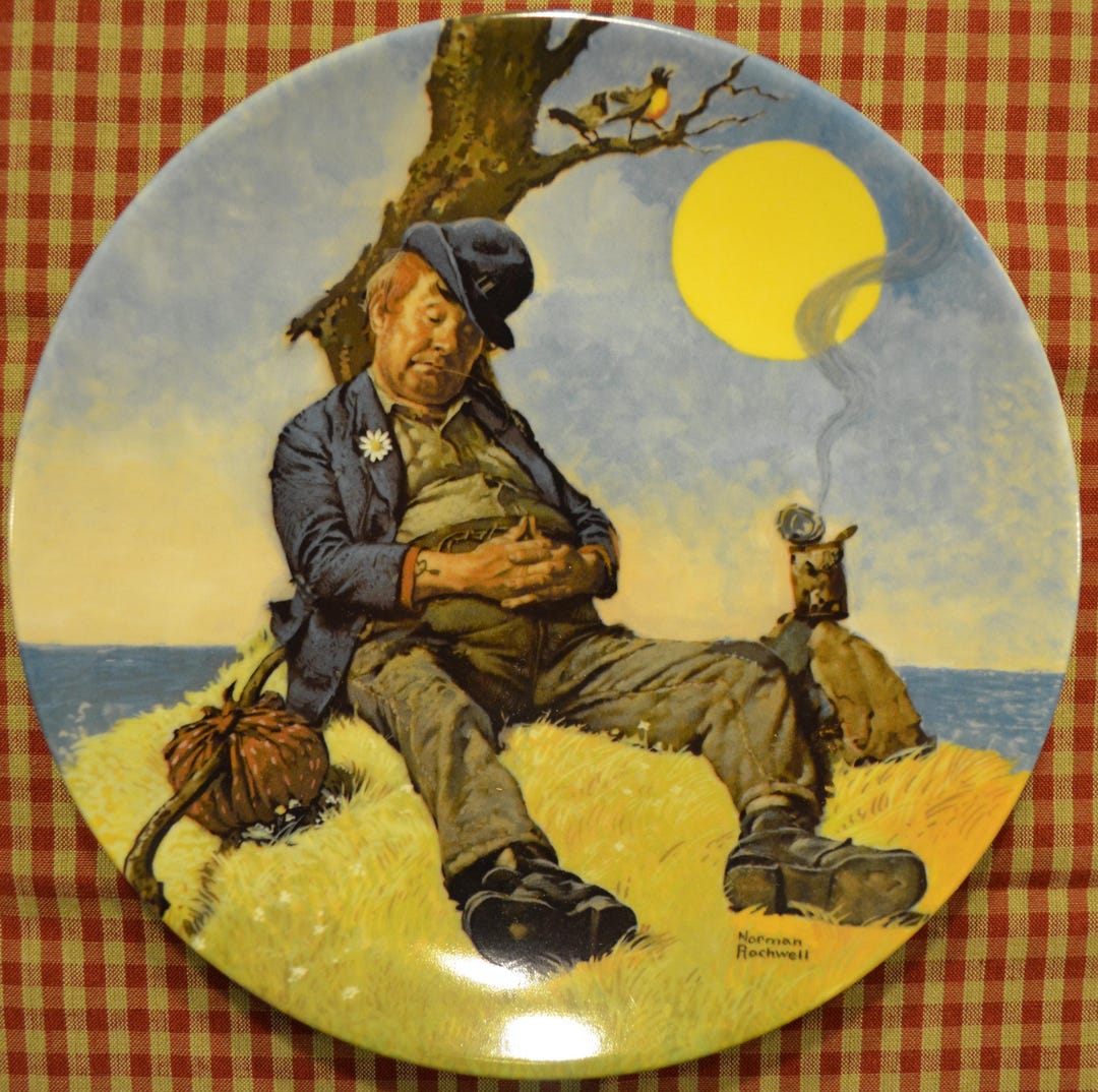 Norman Rockwell Plate "lazy Daze" 1984 the Simpler Times Issue. 8.5 ...