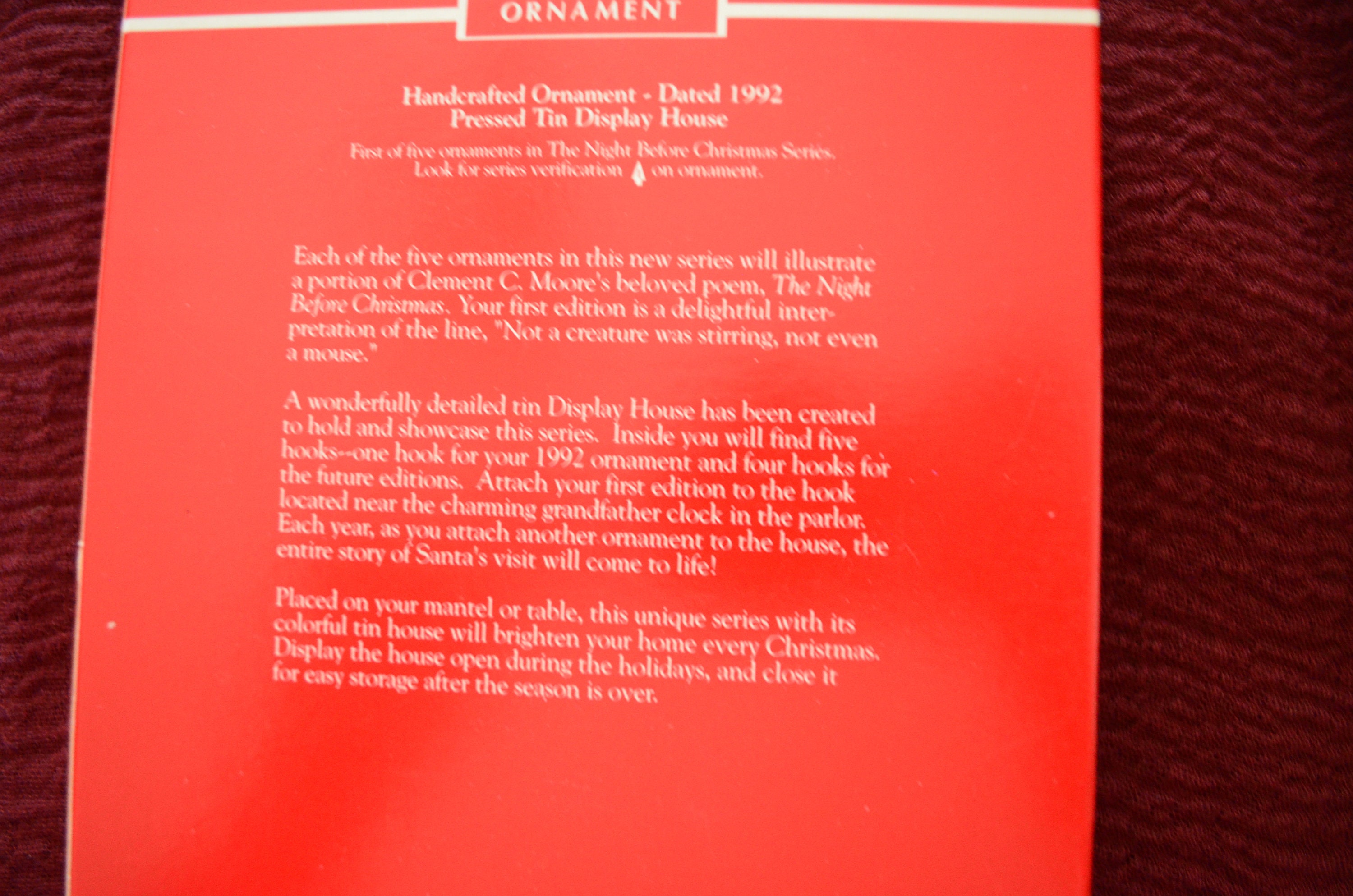 Hallmark Display House Tin Storage Series the Night Before Christmas ...