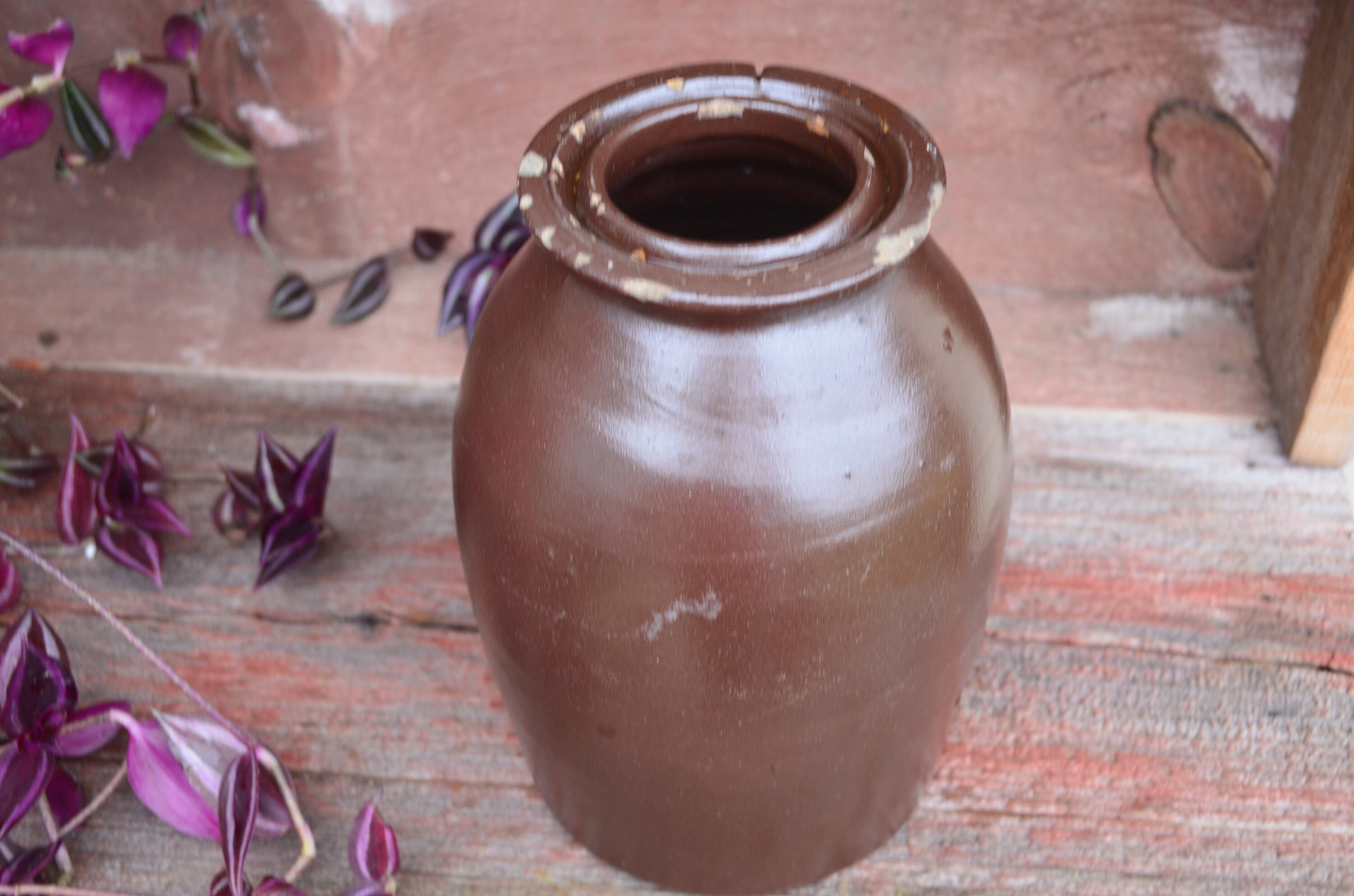 Brown Primitive Jug Vintage Porch Decor - Etsy