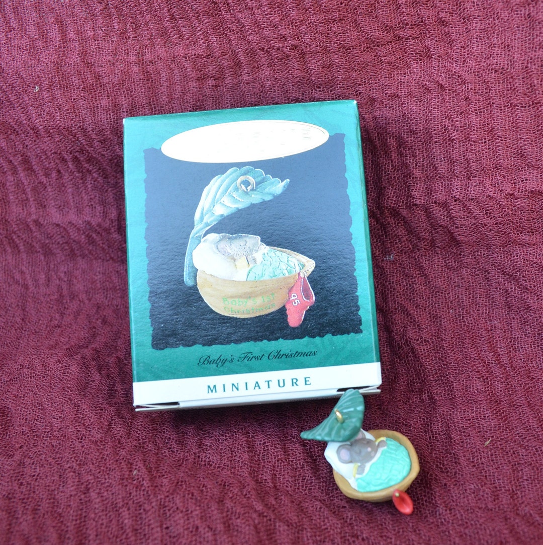 Baby's First Christmas 1995 Mouse Sleeping in A Walnut - Etsy