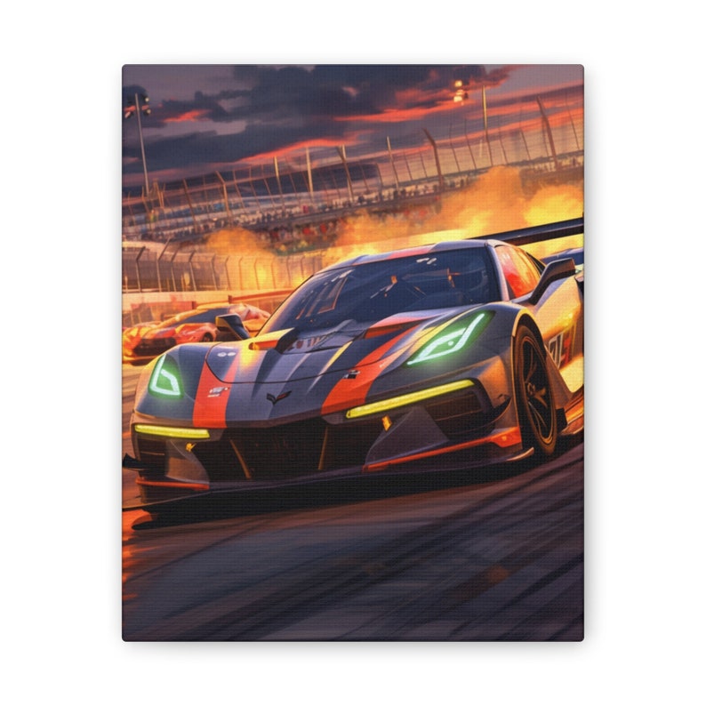 Corvette Canvas, Corvette C8, Corvette Race Car, Corvette Art, Print on ...