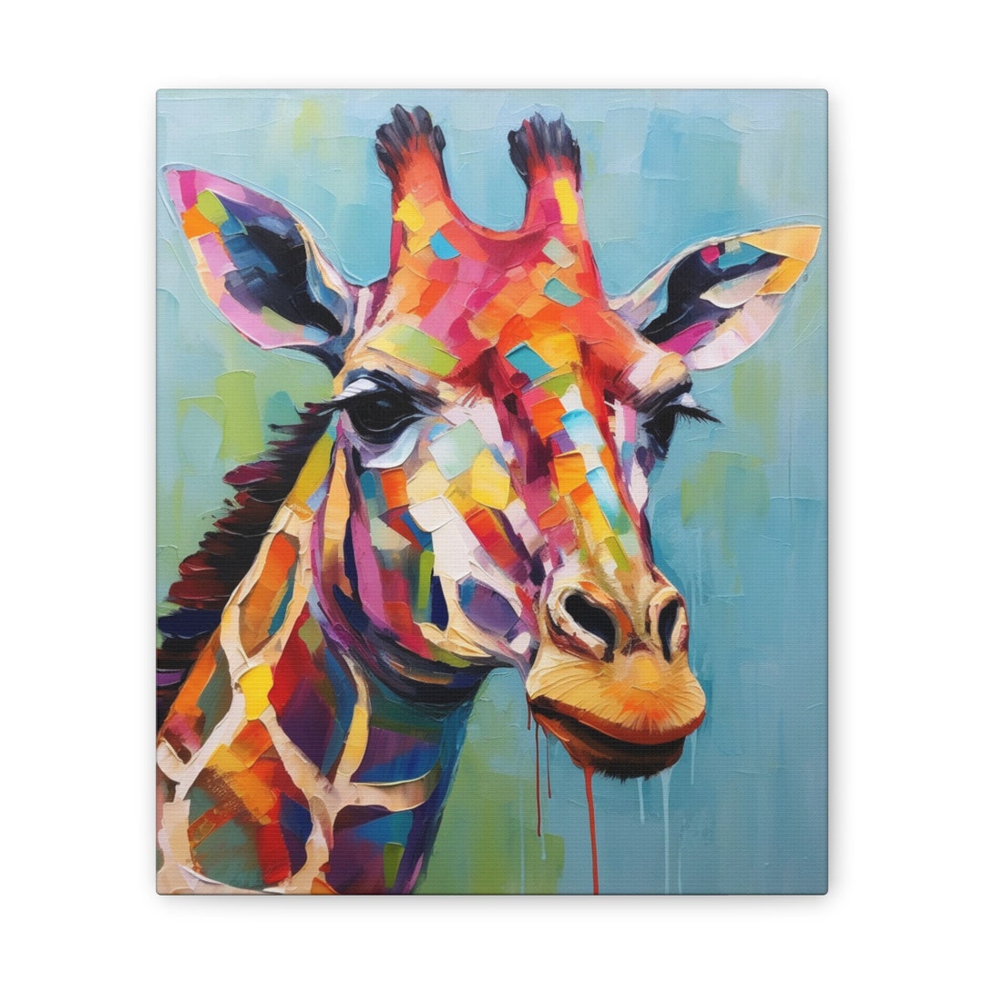 Giraffe Canvas, Giraffe Art, Abstract Art, Giraffe Print, Giraffe ...